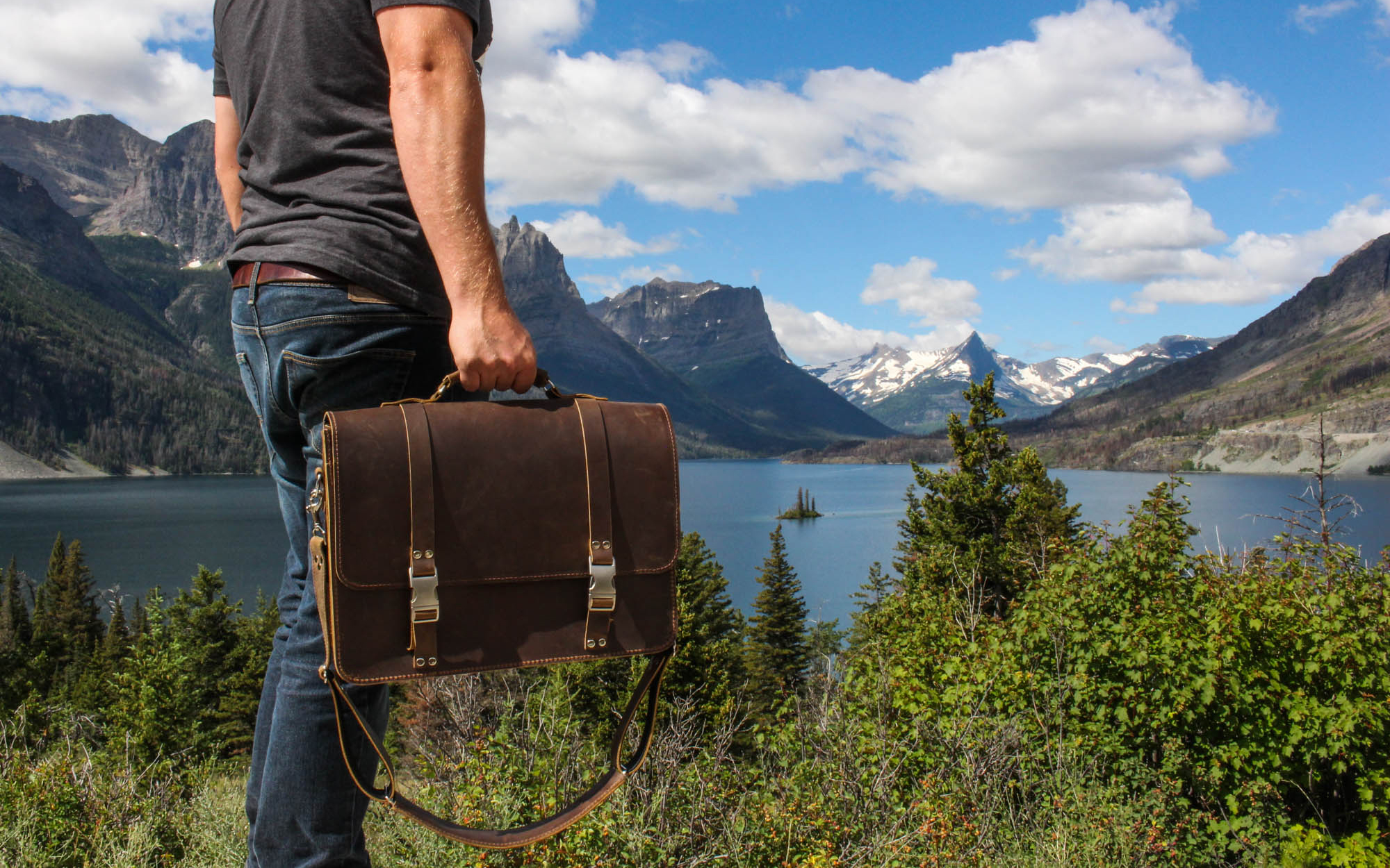 Rugged Material Classic Leather Messenger Bag - Everyday Carry