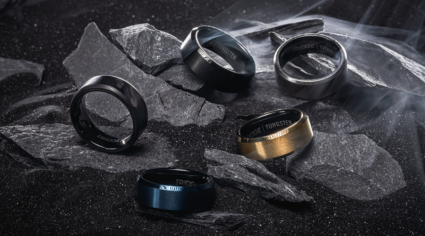 The Ridge Beveled Ring Sets - Everyday Carry